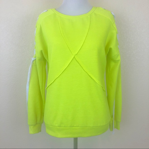 K Jordan | Tops | Clearance K Jordan Neon Yellow Lace Up Sleeve ...